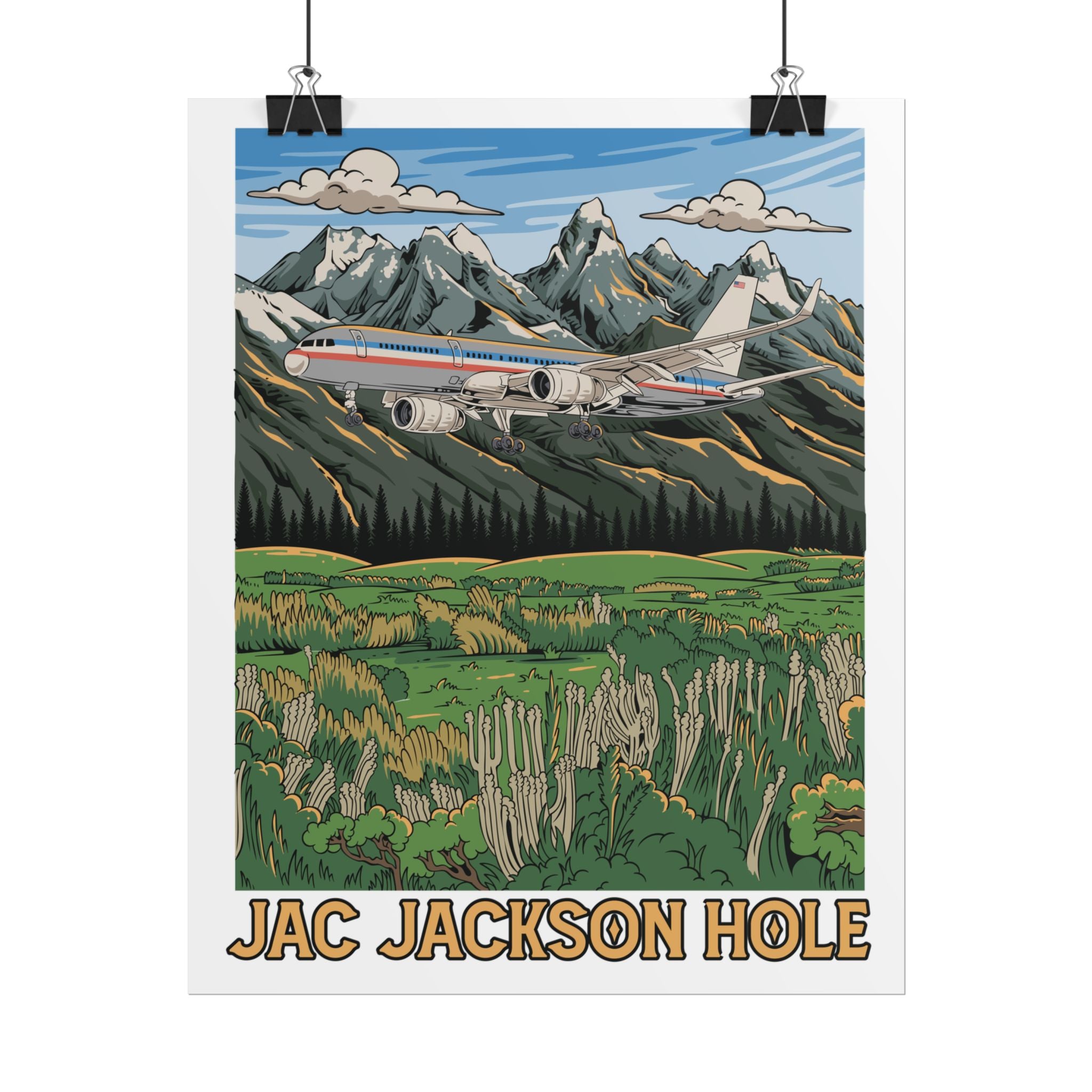 KJAC Jackson Hole Airport Rolled Poster | Aviation Wall Art – Planes ...